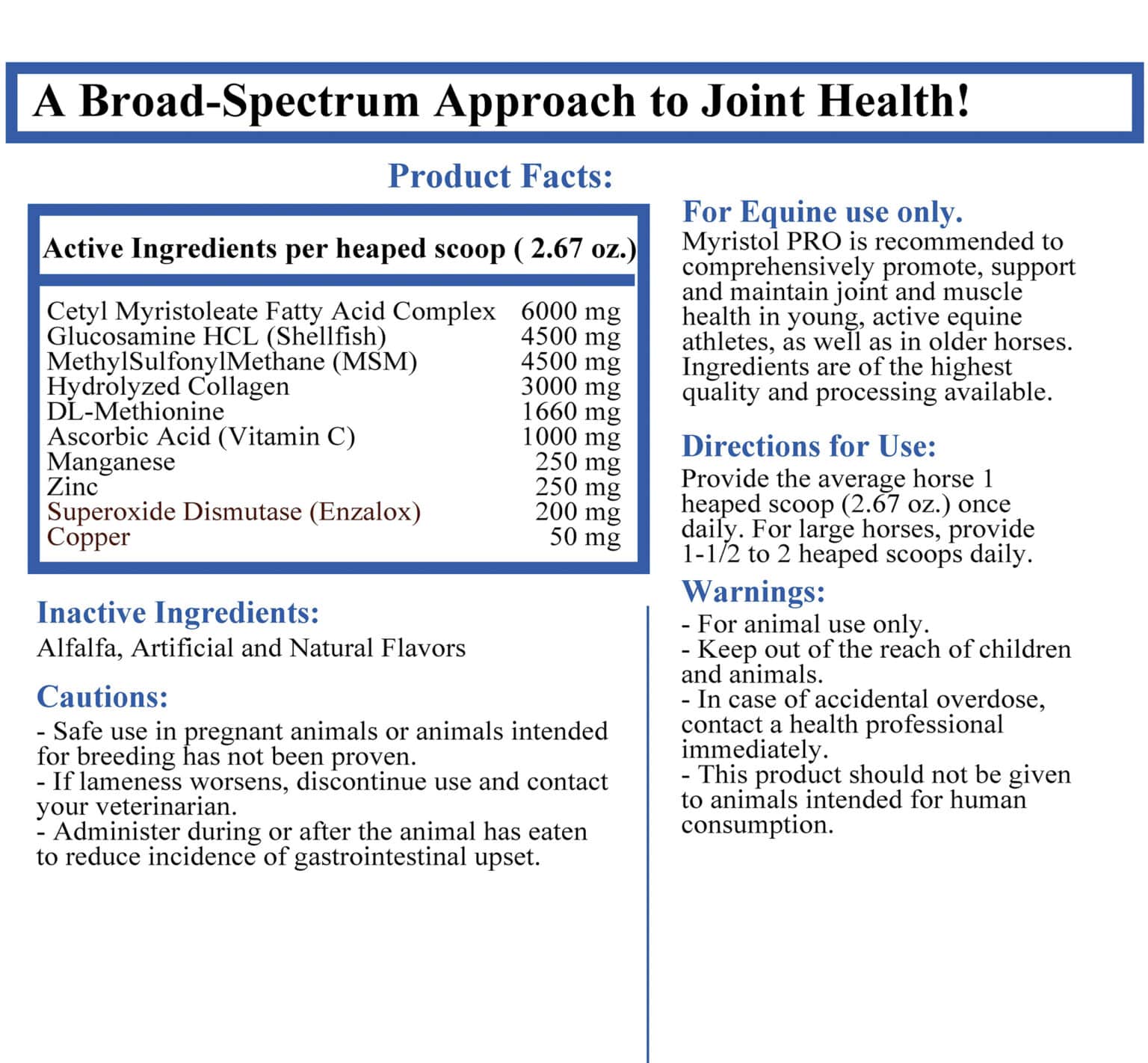 Myristol Pro Equine - Joint & Health Supplements for Horses | Myristol ...