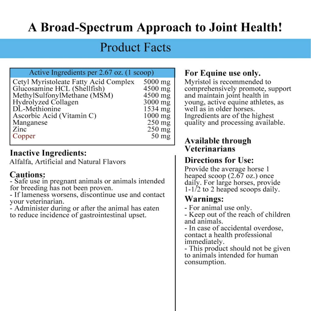 Equine Joint Health Supplements - Myristol for Horses | Myristol ...