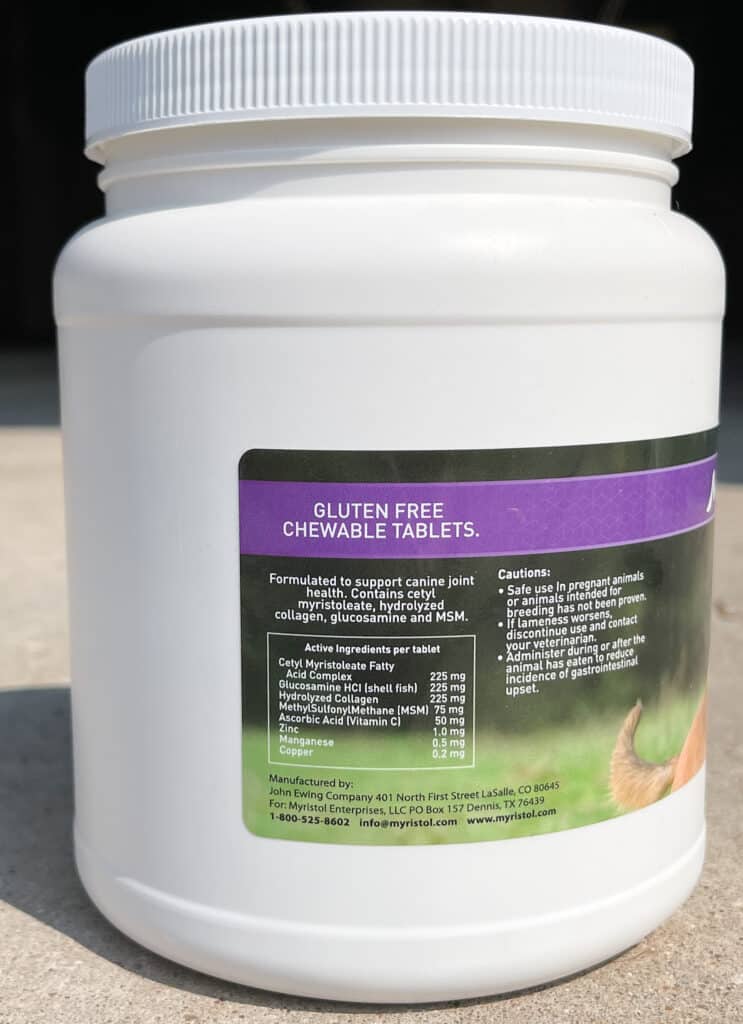 Dog Joint Health Supplements - Myristol Canine | Myristol Performance ...